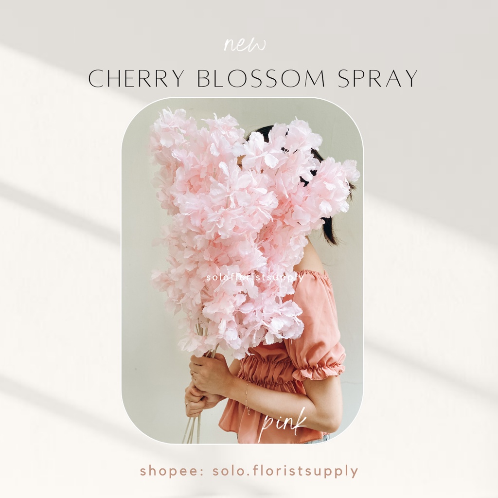 Jual NEW CHERRY BLOSSOM SPRAY ARTIFICIAL FLOWER BUNGA PALSU BUNGA ...