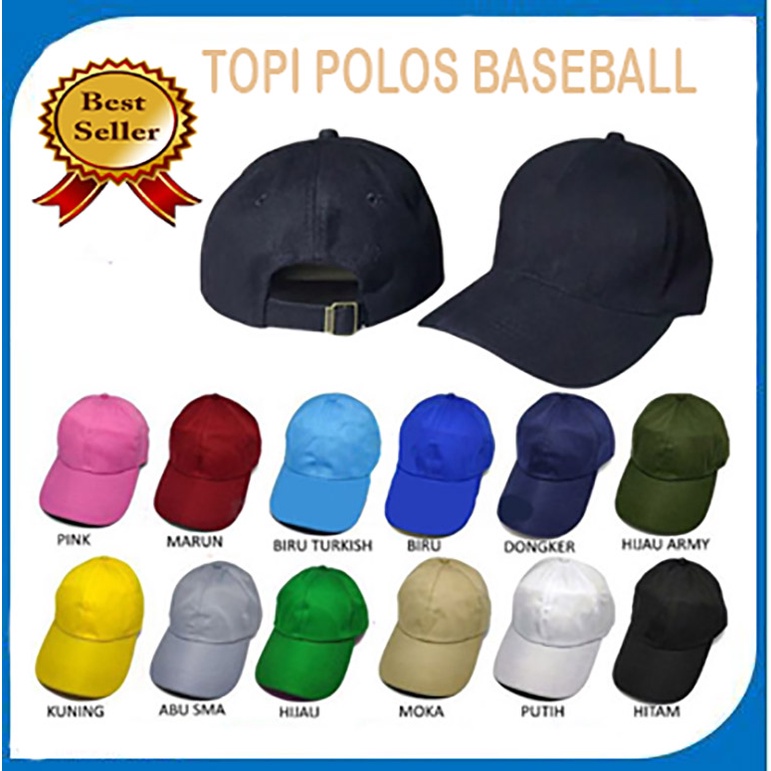 Jual TOPI BASEBALL POLOS DEWASA BAHAN TWILL RING BESI PREMIUM PRIA ...