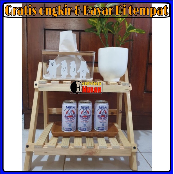 Jual Rak Susun kayu Mini Serbaguna | Rak Meja Rakit Multifungsi ...