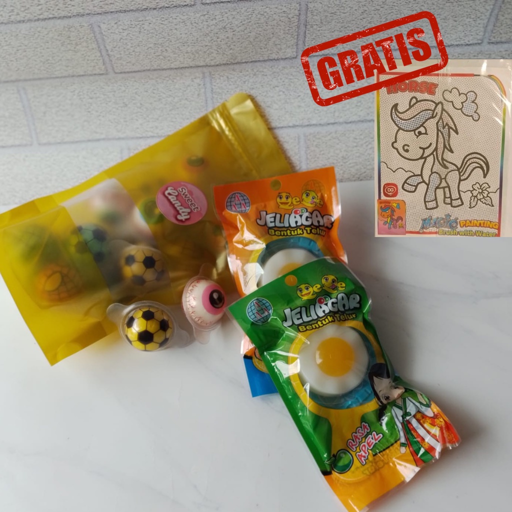 Jual permen karet jelly lunak dan permen telor ceplok kemasan , permen ...