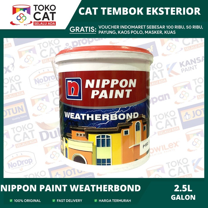 Jual CAT TEMBOK LUAR NIPPON PAINT WEATHERBOND WARNA PUTIH BERSIH 2.5L ...