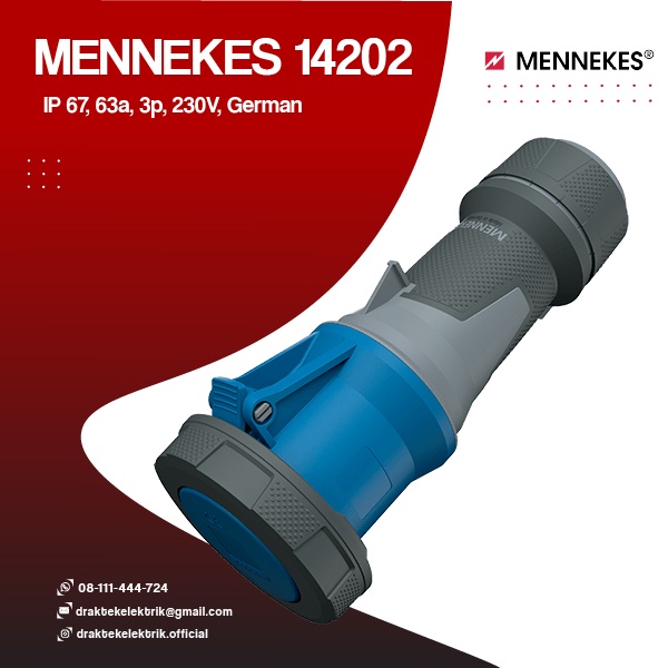 Jual Mennekes 14202 | Connector PowerTOP, IP 67, 63a, 3p, 230V, German ...