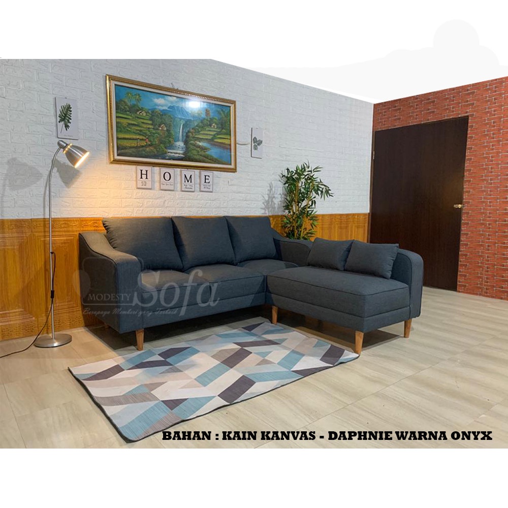 Jual Sofa Kekinian / sofa best seller / sofa Cantik / sofa minimalis / sofa L Amarist Eco Kaki ...