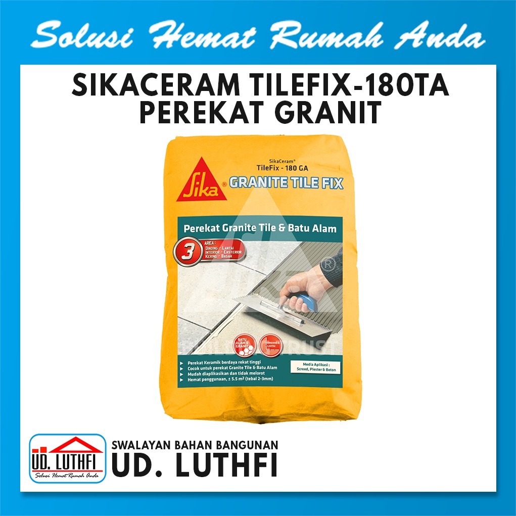 Jual Semen Perekat Granit Lantai Dinding 25kg / SikaCeram 180 GA 25kg ...