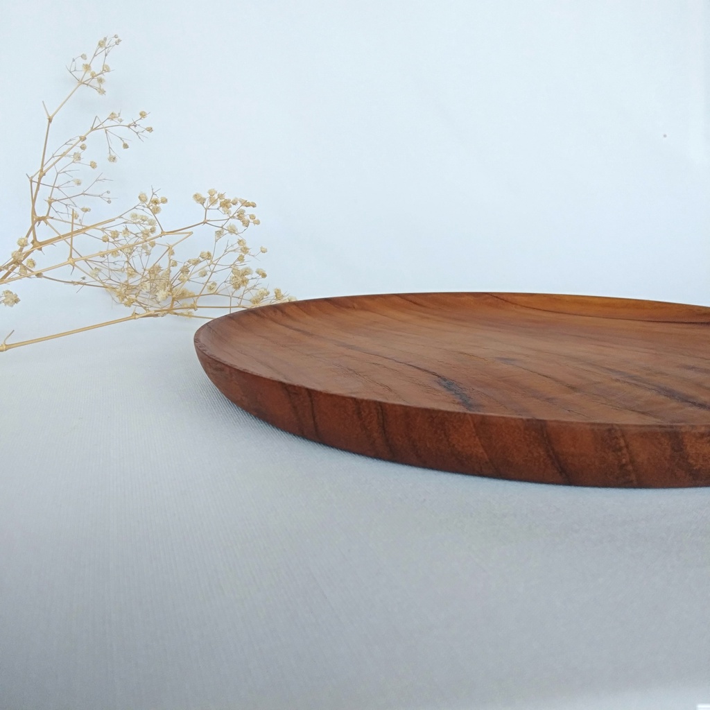 Jual Piring Saji Kayu / Piring Model Pipih dari Kayu | Shopee Indonesia