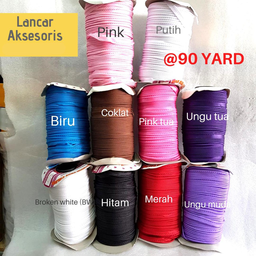 Jual Bisban Isi / Satin Bias Tape / Lis Baju per 1 rol @90 yard ...