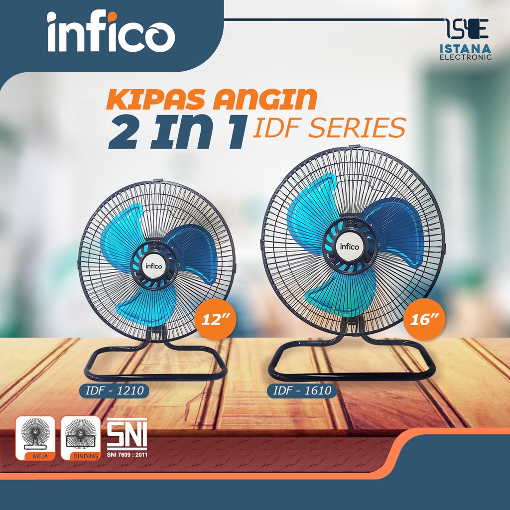 Jual KIPAS ANGIN BESI 2 IN 1 MERK INFICO ORIGINAL BER SNi! BISA MEJA ...
