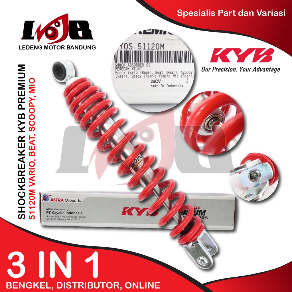 Jual Shockbreaker KYB KYOS Vario Beat Mio Scoopy Shock Belakang Matic 300mm Suspensi Motor ...