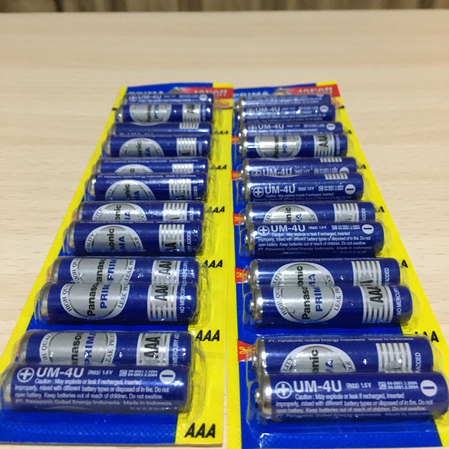Jual BATTERY BATERAI BATERE KECIL AAA A3 PANASONIC PRIMA UM-4U | Shopee ...