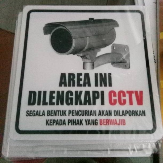 Jual Papan Tanda AREA INI DILENGKAPI CCTV Acrylic (20x20)cm | Shopee ...