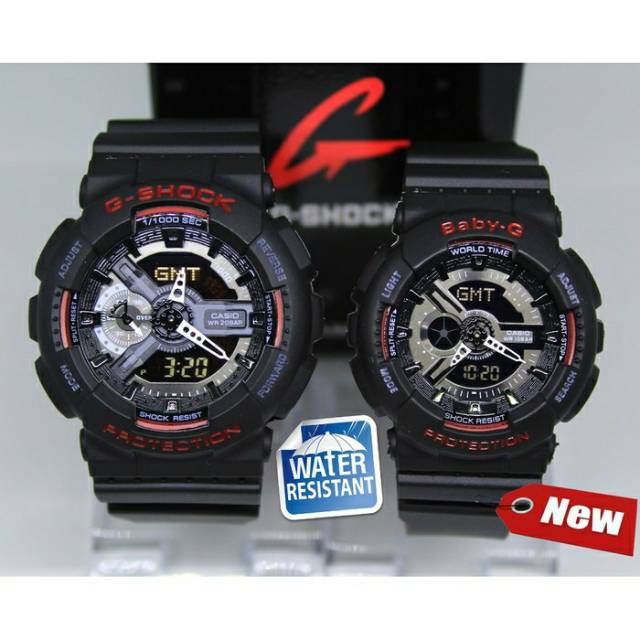 Jual JAM COUPLE GA 110 DOUBLE COLOUR ANTI AIR - I BLACK GREY | Shopee ...