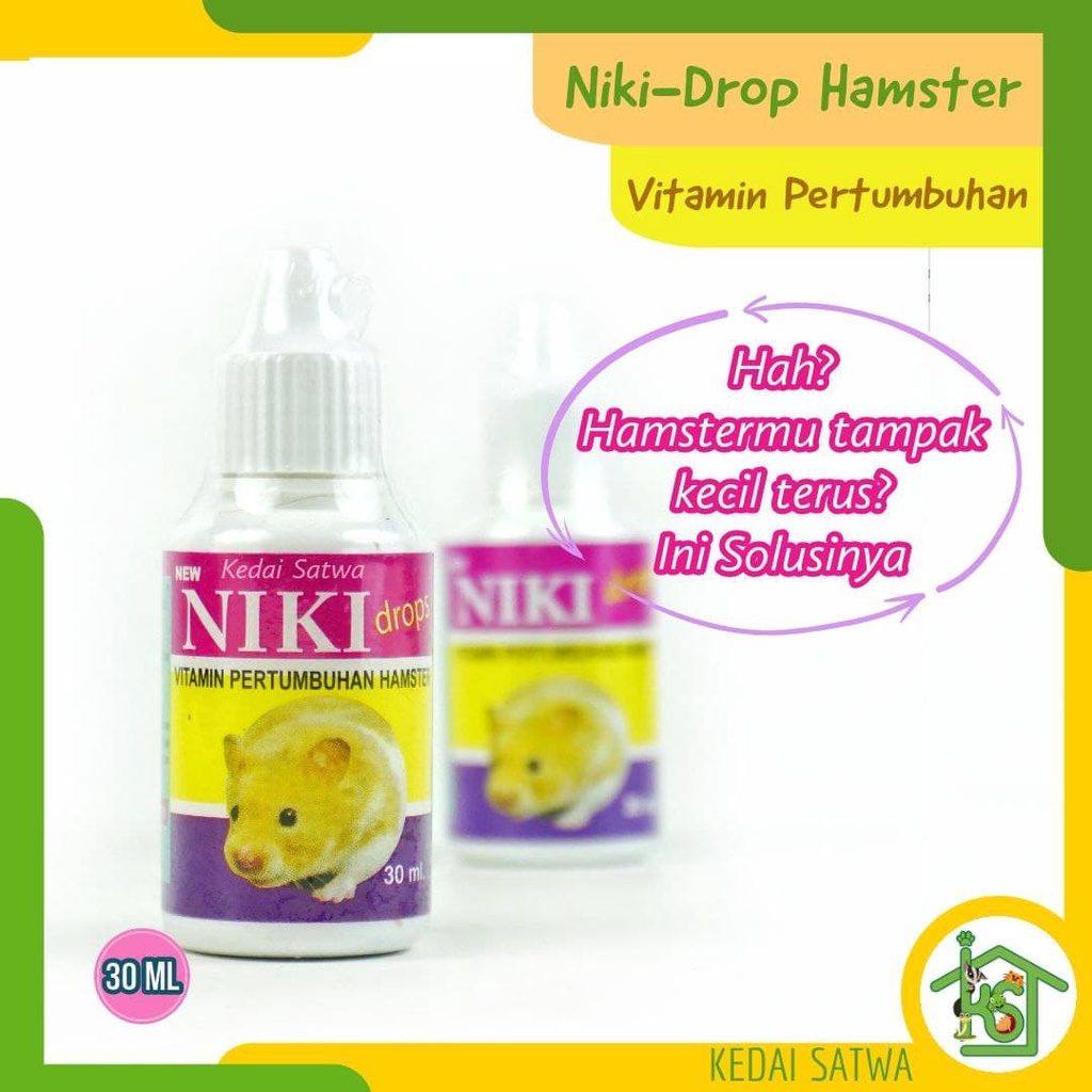 Jual NIki Drop Obat Vitamin pertumbuhan Hamster | Vitamin Hamster | 30 ...