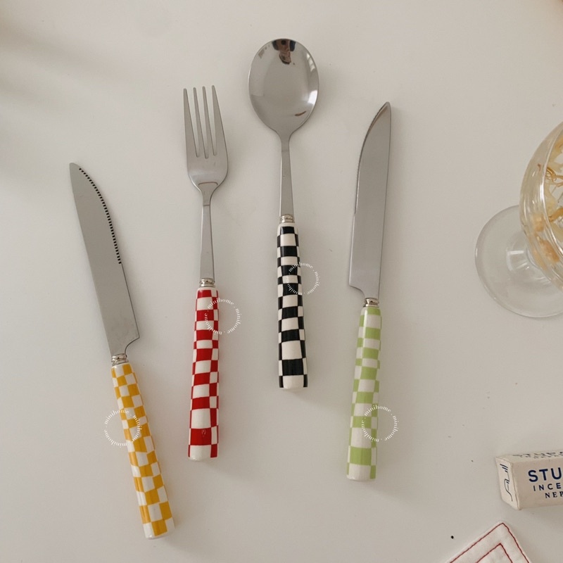 Jual [MINIHOME] NAYEON cutlery sendok garpu pisau set alat makan ...