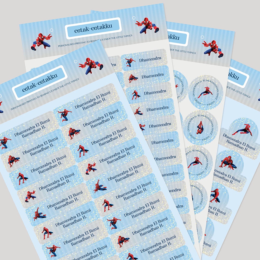 Jual SPIDER-MAN (1 SET) / LABEL & STIKER NAMA / STICKER VINYL ...