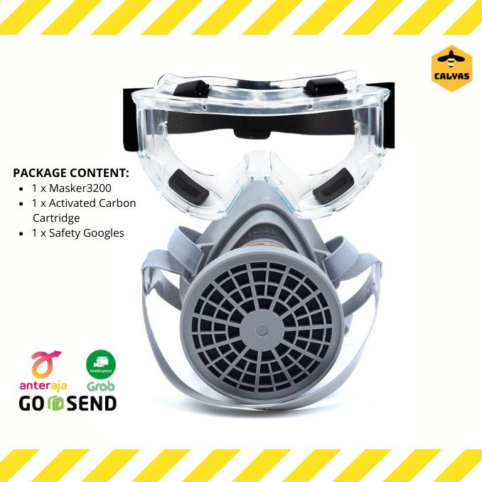 Jual Masker Gas / Masker Lab / Cat Amonia Acid Full face Respirator ...