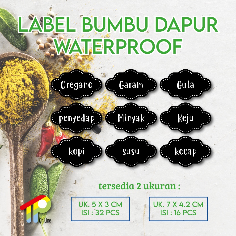 Jual STIKER LABEL NAMA BUMBU DAPUR WATERPROOF -BISA CUSTOM- | Shopee ...