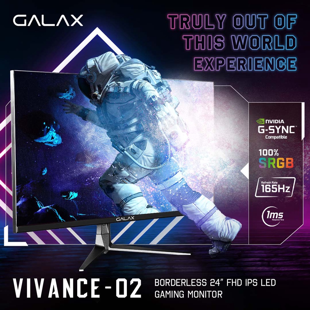 Jual Monitor Led GALAX GAMING VIVANCE-02 24" FullHD 165Hz 1ms IPS Port ...