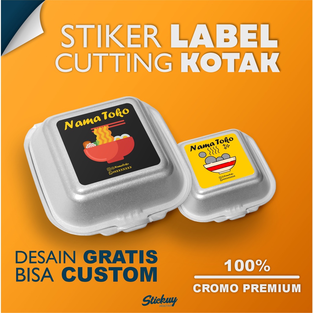 Jual Stiker Kotak Label Makanan Cetak Sticker Cromo PREMIUM Murah ...