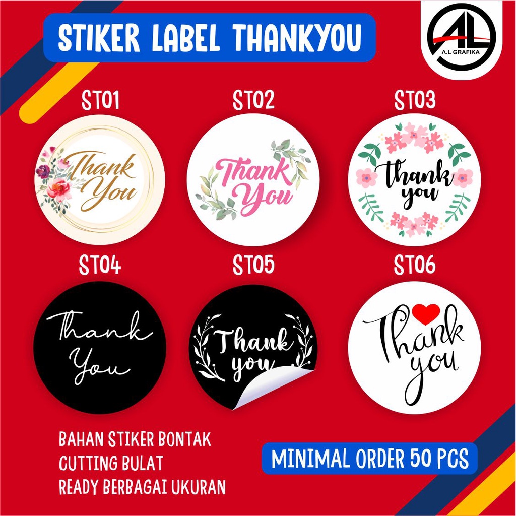 Jual stiker thank you sticker label terima kasih segel | Shopee Indonesia