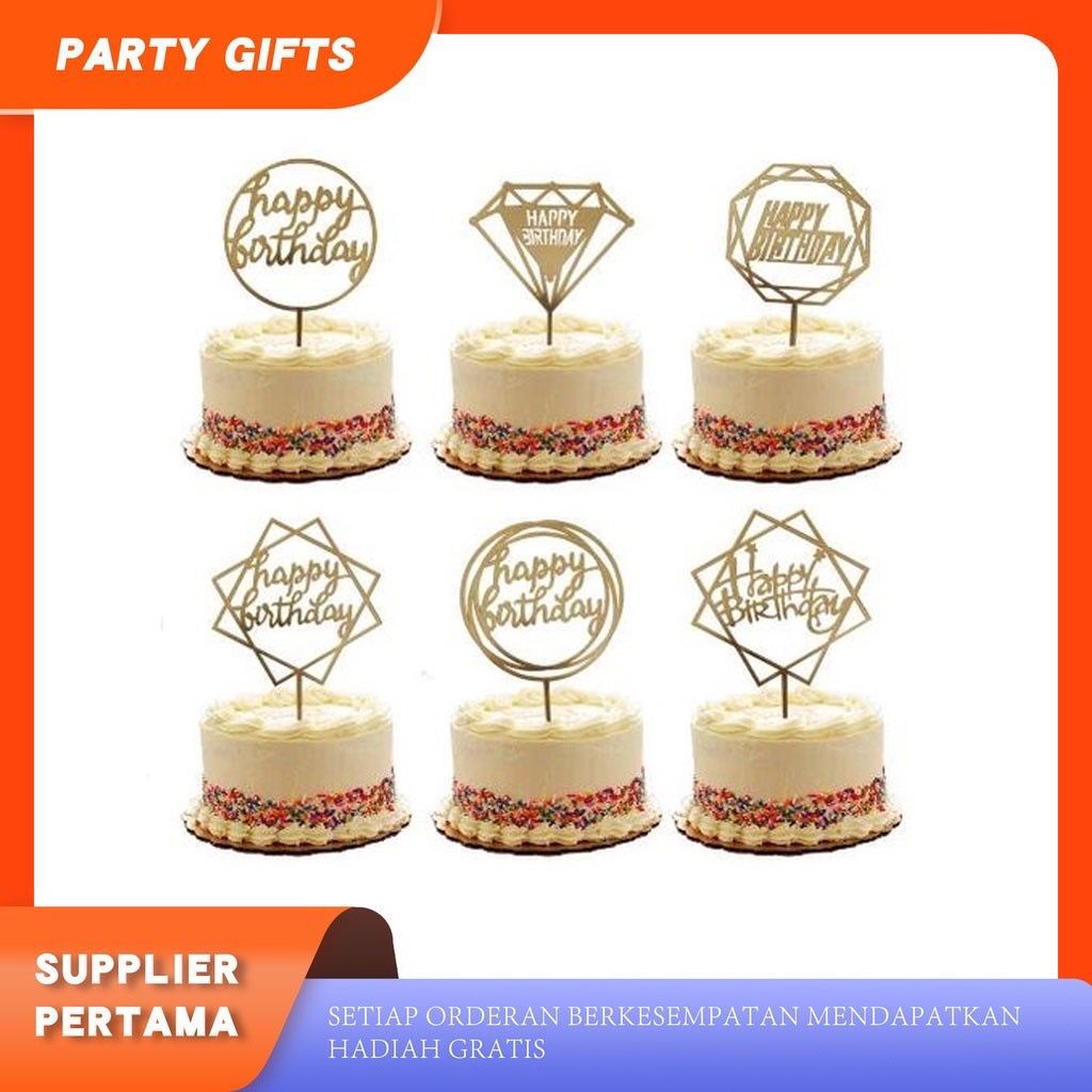 Jual Cake topper happy birthday Cake topper happy birthday acrylic ...