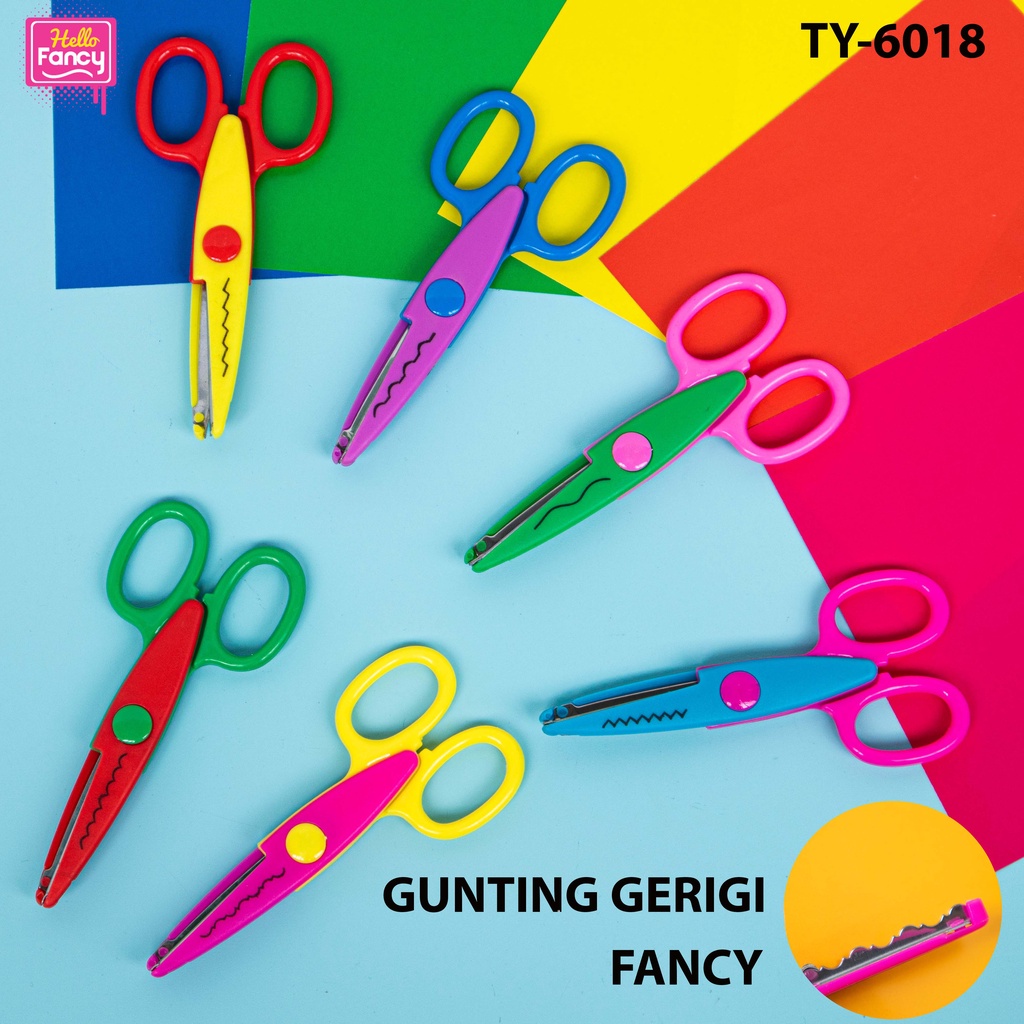 Jual Gunting Kertas Gerigi Kids Scissor / Gunting Kertas Anak TY-6018 ...