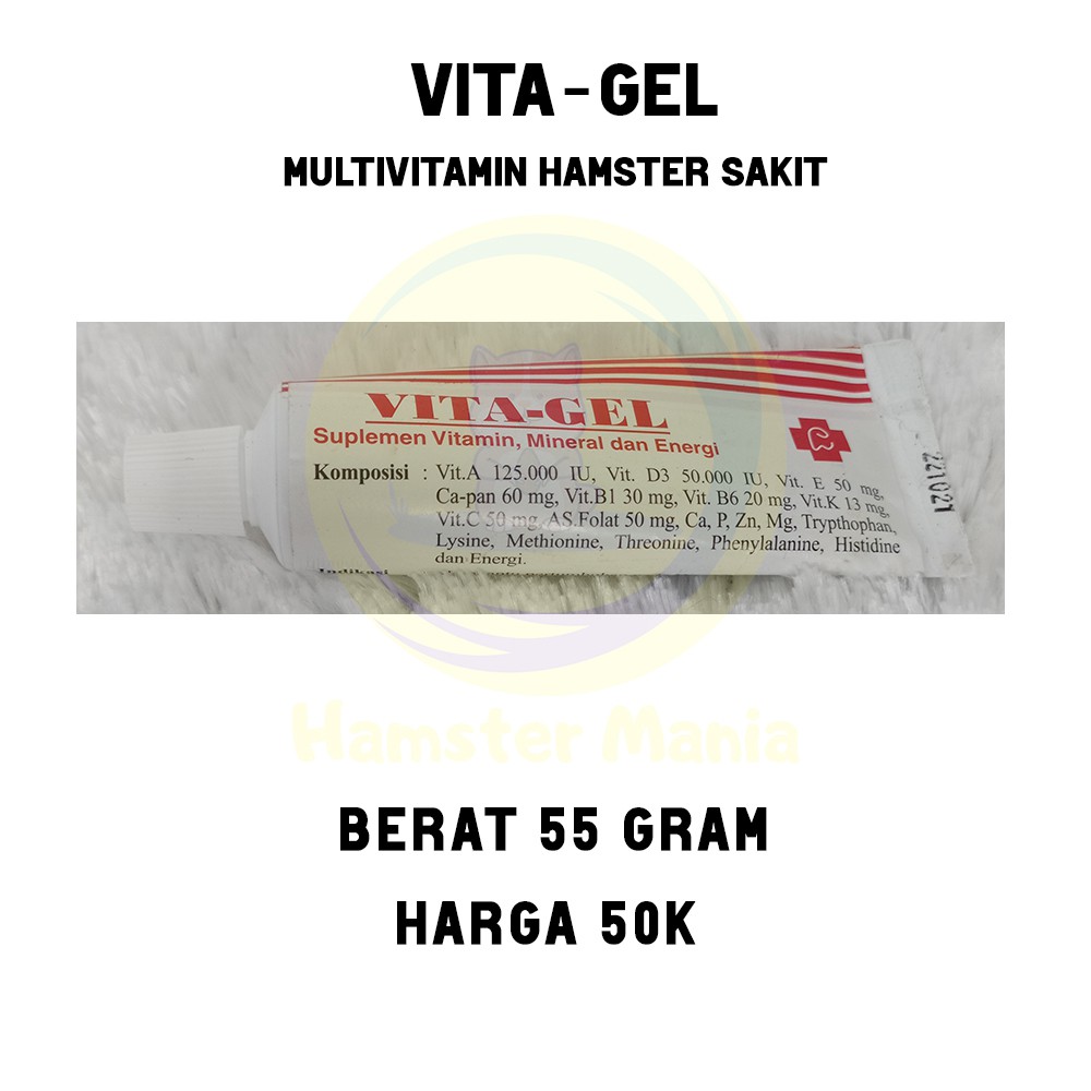 Jual (55gr) VITAGEL - Obat Suplemen Vitamin Hewan Kucing Anjing Kelinci Hamster Burung Iguana ...