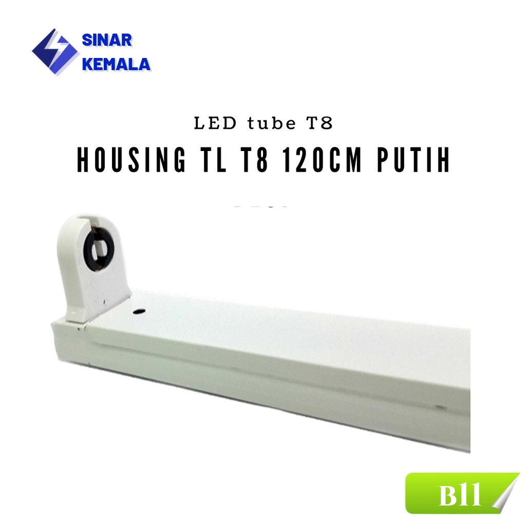 Jual Fitting Lampu Housing LED Tube T8 120CM Putih | Shopee Indonesia
