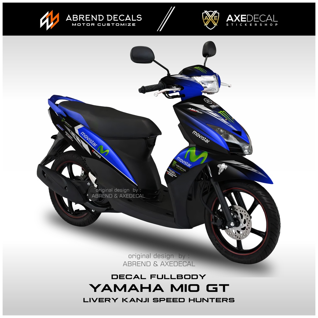 Jual Decal Fullbody Mio GT Movistar / Stiker Motor Yamaha Mio Gt Desain ...