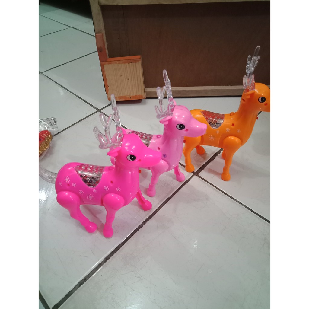 Jual Mainan Rusa pake baterai bisa jalan ada suara dan lampu | Shopee ...