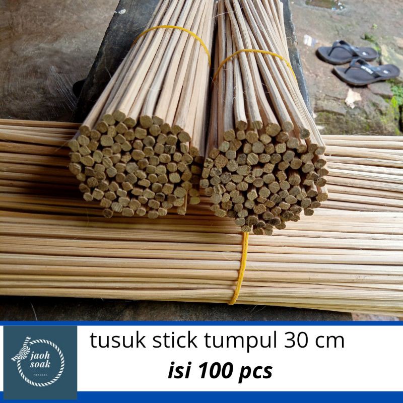Jual tusuk sate stick tumpul / 30 cm isi 100 pcs | Shopee Indonesia