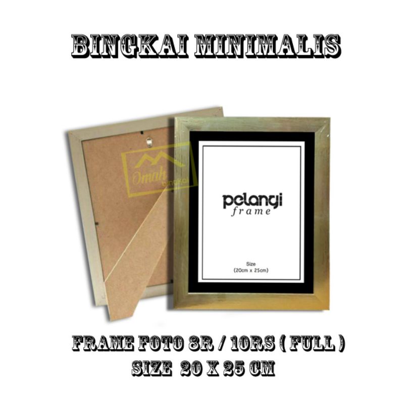 Jual Frame / Bingkai foto 8R Tepi / 10R Full ( 20x25cm ) Minimalis Gold ...