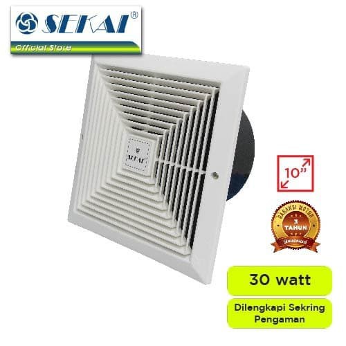 Jual SEKAI MVF 1091 EXHAUST FAN 10 INCH 25CM CEILING FAN KIPAS HISAP PLAFON LANGIT - Merek sekai ...