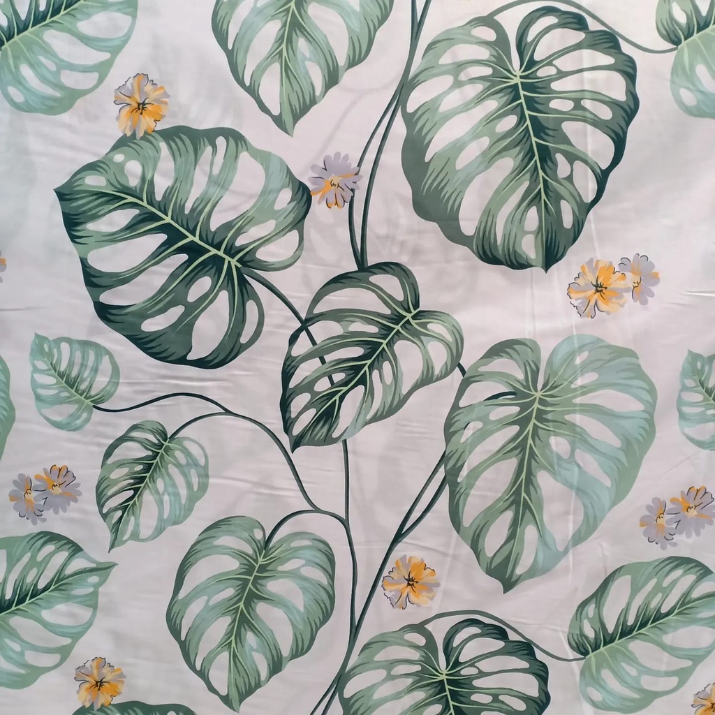 Jual Kain Sprei Katun Lokal Motif Daun Monstera | Shopee Indonesia
