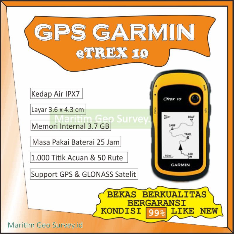 Jual GPS GARMIN eTREX 10 Komplit | BARU | Second Like New 99,99% Super ...