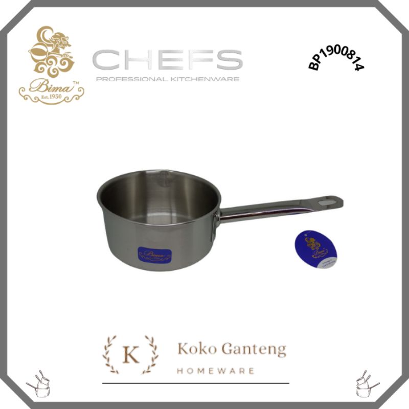 Jual BIMA CHEFS Saucepan MILK PAN Mpasi PANCI SUSU 1,1L SAUCE PAN 14CM ...