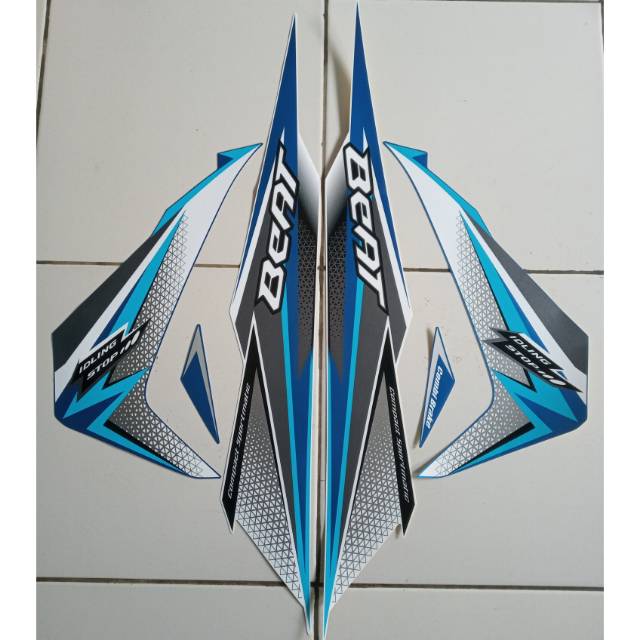 Jual Stiker Striping honda beat iss 2018 biru | Shopee Indonesia
