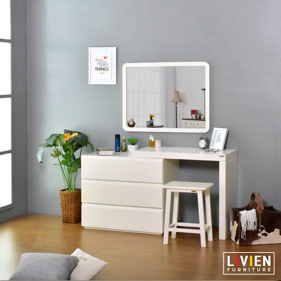 Jual Meja Rias/Meja Make Up Minimalis Lengkap Dengan Cermin Dan Kursi ...