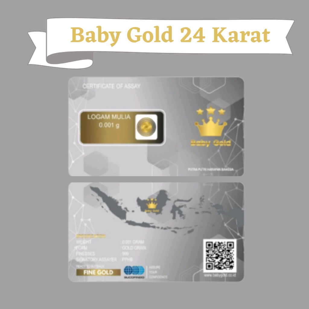 Jual Baby Gold Emas Logam Mulia 24 Karat 0,001g | Shopee Indonesia
