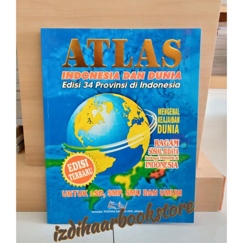 Jual Buku Atlas Sampul Cover Biru indonesia dan dunia Edisi Terbaru 34 ...