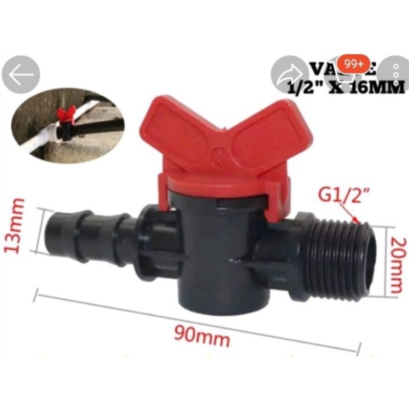 Jual Stop mini kran check valve 16mm dengan drat luar 1/2inchi | Shopee Indonesia