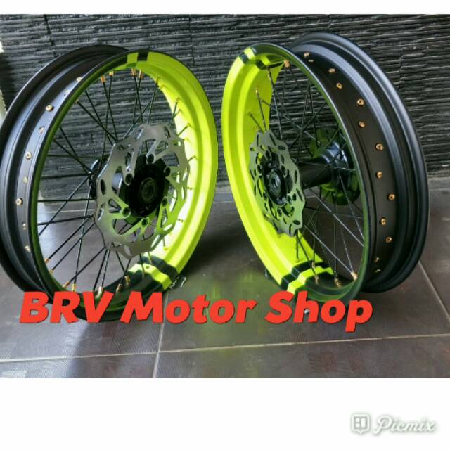 Jual Sepaket velg supermoto klx Bf klx L Klx S Klx G D Tracker 150 Velg ...