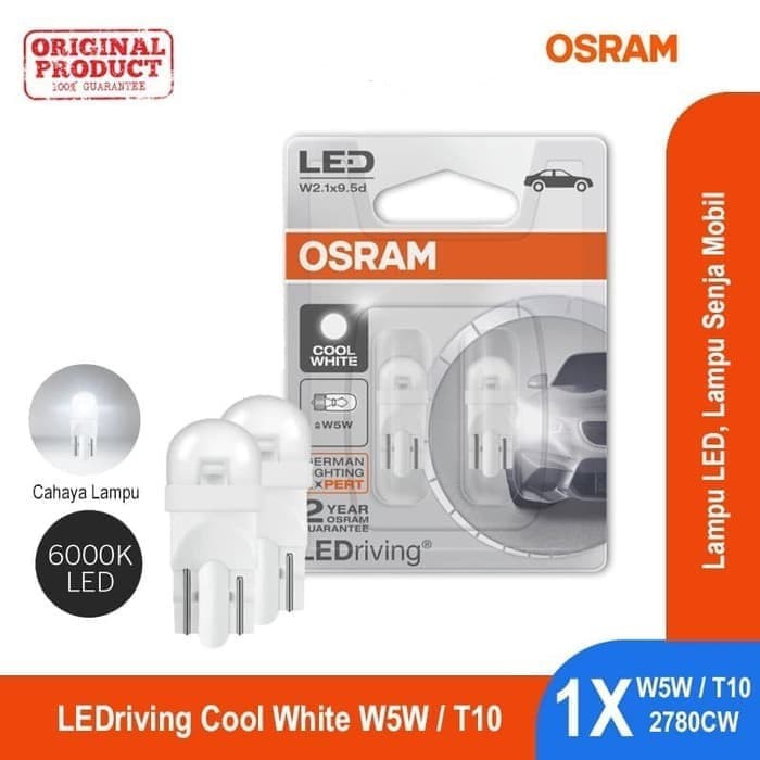 Jual Osram LED T10 W5W Putih Lampu Senja, Kota, Plat Nomor, Plafon ...