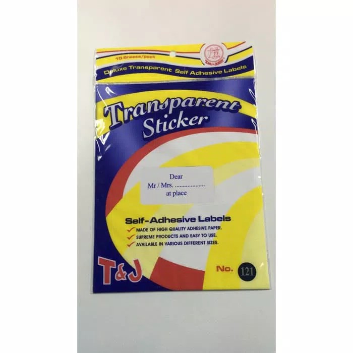 Jual T&J Labels TRANSPARENT 121 | Shopee Indonesia