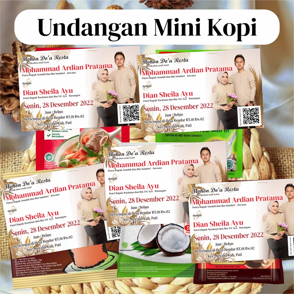 Jual Undangan Mini Kopi Pernikahan Khitanan Hajatan | Shopee Indonesia
