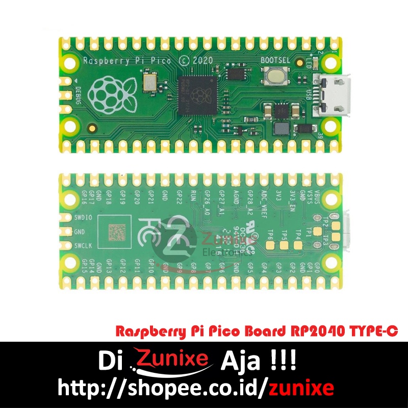 Jual Raspberry Pi Pico Board RP2040 TYPE-C / MICRO Dual-Core 264KB ARM Low-Power Microcomputers ...