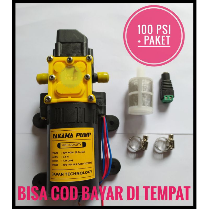 Jual Dinamo Pompa Sprayer DC Steam 100 psi 12Volt Auto Cut Off Otomatis ...