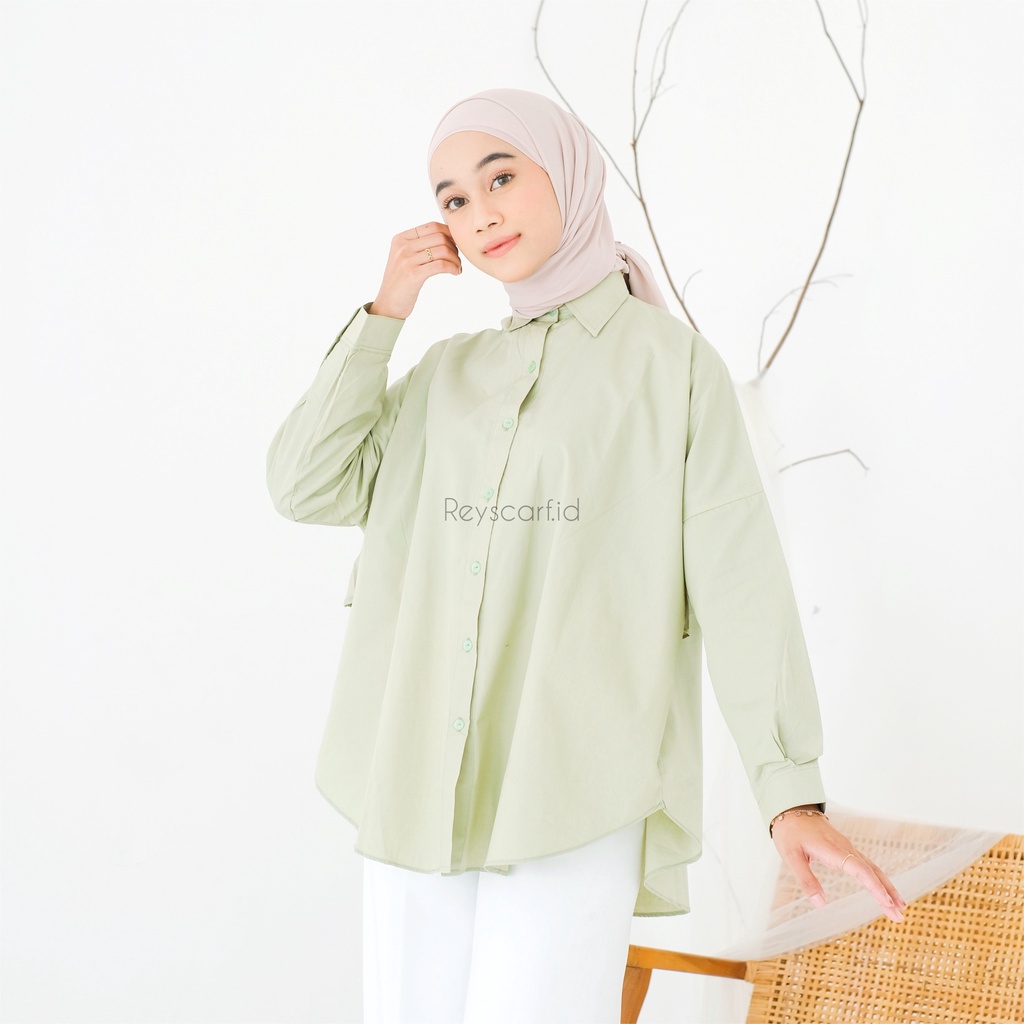Jual Kemeja Polos Wanita Dera Ruffle Top By Reyscarf.id Bahan Katun ...