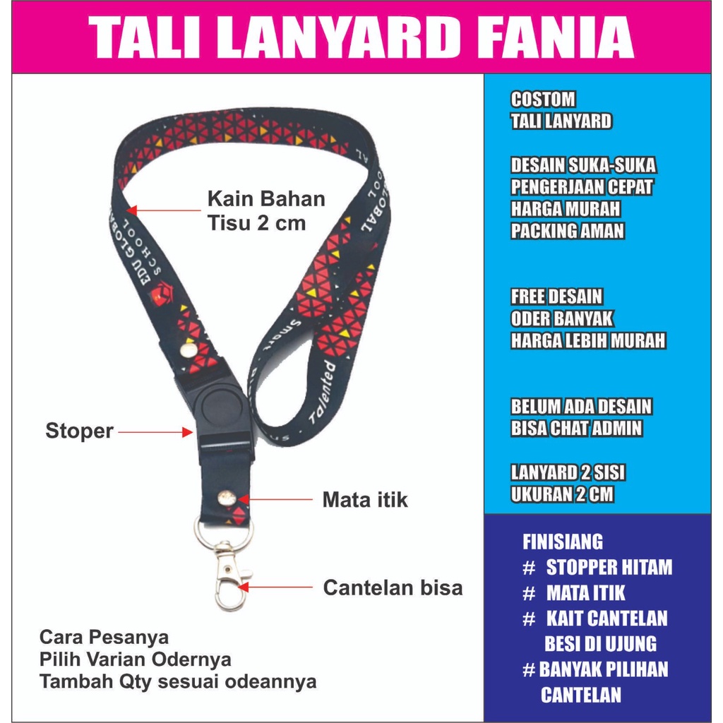 Jual LANYARD COSTUM DESAIN SUKA SUKA UKURAN 2CM | Shopee Indonesia