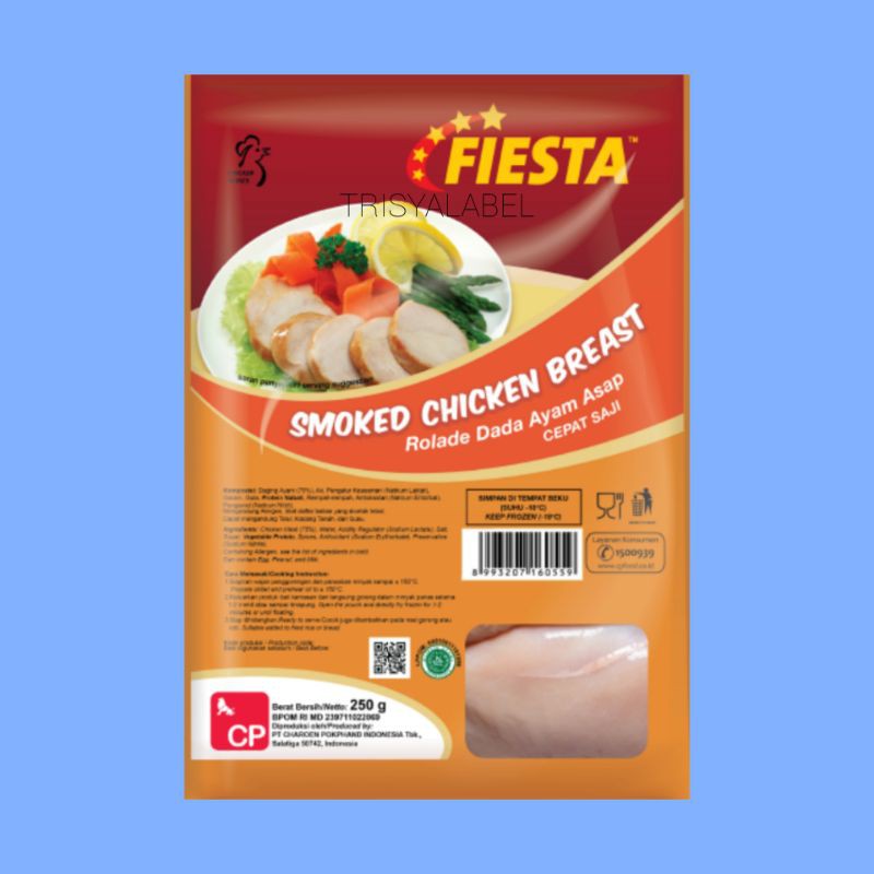 Jual 250gr Fiesta Smoked Chicken Breast | Frozen Food | TRISYALABEL ...