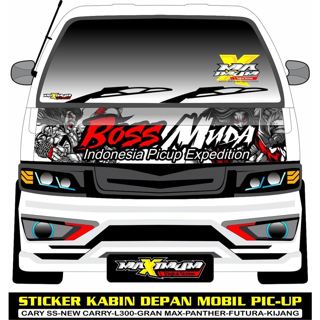 Jual STICKER KABIN DEPAN MOBIL PICKUP CARRY SS / STICKER KABIN DEPAN SS ...